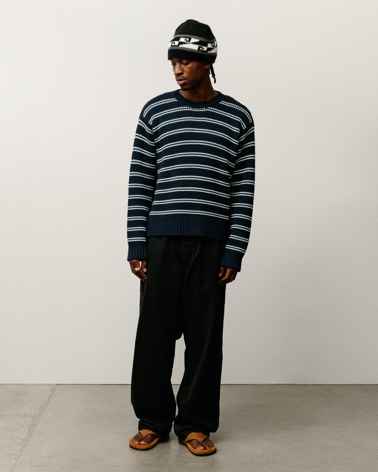 Chunky Cotton Stripe Sweater – Ocean | Tops & Knits | Stüssy Canada